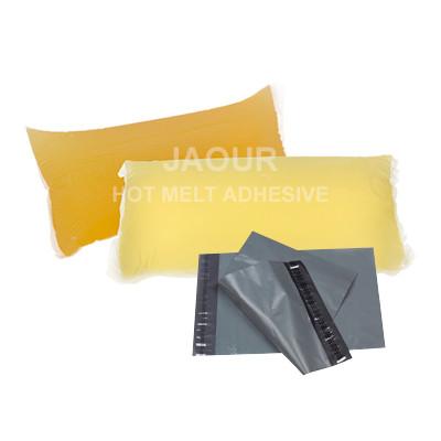 China JAOUR Hot Melt Glue Adhesive for Courier Bags - Light Yellow Soft Glue with 130-160°C Application Temperature for sale