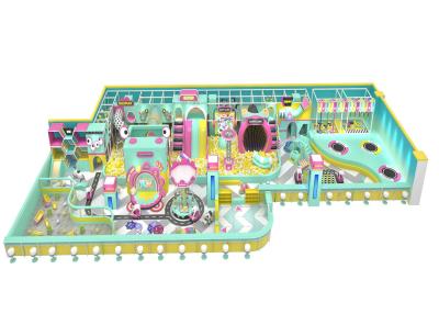 China Custom Macaron Luxury Integrated Indoor Play Castle Slide Ball Pit Climbing Structure Kids Playground for sale