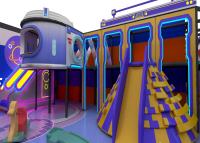 China Macaron Indoor Sports Arenas Waterproof Surface with Slide Maze Trampoline for sale