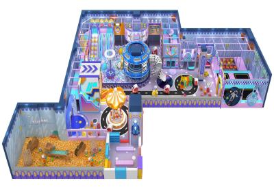 China Macaron Custom Indoor Family Entertainment Center Soft Play Castle Slide Maze Trampoline Playground for sale