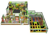China Home Villa Indoor Trampoline Sports Arenas Macaron with Double Layer Maze / Slide for sale