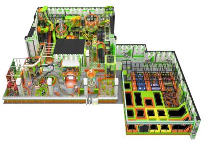 China Home Villa Indoor Trampoline Sports Arenas Macaron with Double Layer Maze / Slide for sale