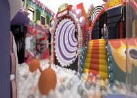 China Macaron Home Play Kids Indoor Amusement Center Custom Family Entertainment Castle Maze Slide Trampoline for Villa for sale