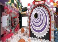 China Macaron Home Play Kids Indoor Amusement Center Custom Family Entertainment Castle Maze Slide Trampoline for Villa for sale