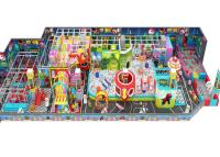 China Custom Macaron Play Kids Indoor Play Structure Castle Maze Slide Trampoline for Home Villa for sale