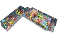 China Custom Macaron Play Kids Indoor Play Structure Castle Maze Slide Trampoline for Home Villa for sale