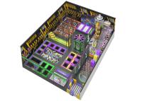 China Space Arcade Trampoline Park Sci Fi Purple Yellow Themed Commercial Indoor for sale