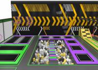 China Space Arcade Trampoline Park Sci Fi Purple Yellow Themed Commercial Indoor for sale