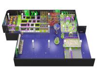 China Space Themed Soft Play Trampoline Park Purple Green Sci Fi Indoor for Commercial for sale
