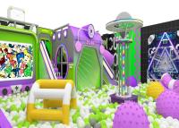 China Space Themed Soft Play Trampoline Park Purple Green Sci Fi Indoor for Commercial for sale