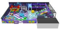 China Future Space Neon Themed Indoor Soft Play Castle | Multi-Level Commercial Toddler Playground for sale