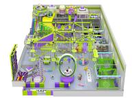 China Cream Yellow, White & Mint Green Sports Themed Indoor Soft Play & Trampoline Park | Commercial Mall FEC Playground for sale