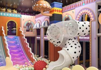 China Whimsy Candy Town Fantasy Indoor Soft Playground | Commercial Themed Naughty Castle for sale
