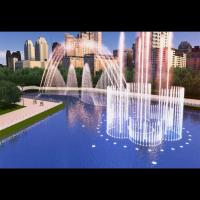 China Stainless Steel 304 Multimedia Music Fountain with 220V/380V LED Lighting and Dual PLC/Multimedia Control Systems for sale