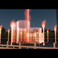 China Stainless Steel 304 Multimedia Music Fountain with 220V/380V LED Lighting and Dual PLC/Multimedia Control Systems for sale