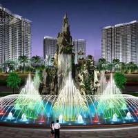 China Portable Musical Rainbow Pond Fountain with 304 Stainless Steel Construction and 24V LED Lighting - Custom Design Available for sale