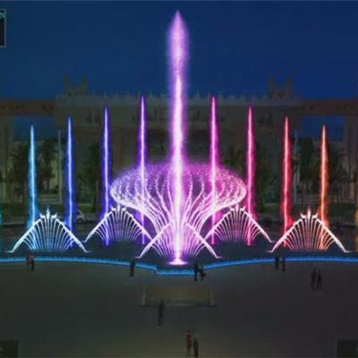 China Cross swing rotary nozzle rectangle pond music dancing fountain for sale