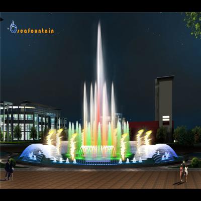 China Colorful lamps multimedia music water dancing floating fountain for sale