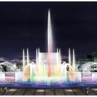 China Colorful lamps multimedia music water dancing floating fountain for sale