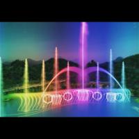 China Led light outdoor pond floating man made water music fountain for sale