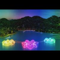 China Led light outdoor pond floating man made water music fountain for sale