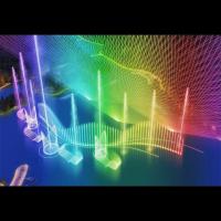 China Led light outdoor pond floating man made water music fountain for sale