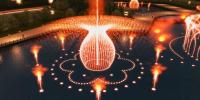 China Ring bell shape music floating water fountain for sale