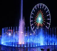 China Stainless Steel 304 Floating Water Fountain for Lakes with LED Lighting - 220V/380V Power & PLC Control System for sale