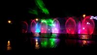 China Stainless Steel 304 Floating Water Fountain with Music Control 380V LED Lighting System for Lakes and Ponds for sale