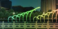 China SS304 3D Nozzle Floating Water Fountain for Lakes with 380V Power and LED Lighting for sale