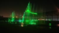 China Large Lake Floating Water Fountain with Music Control and LED Lighting 380V 50HZ Stainless Steel Construction for sale