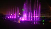 China Large Lake Floating Water Fountain with Music Control and LED Lighting 380V 50HZ Stainless Steel Construction for sale