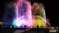 China Time Control Color Changing Fountain with 30m Spray Height and Multicolored LED Lights for Outdoor Hotel Installation for sale