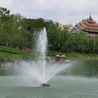 China Round Small Musical Dancing Floating Water Fountain for Lakes - Stainless Steel 304, 220V/380V, LED Lighting for sale