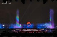 China Stainless Steel 304 Music Fountain with 50M Height & Multi-Color LED Lighting for Commercial Water Shows for sale