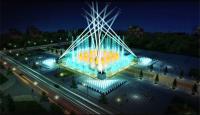 China Candle light garden type music dancing floor dry fountain for sale