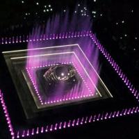 China Interactive LED Marble Floor Water Fountain 40m x 40m with 24V RGB Lighting and Multimedia Control for sale