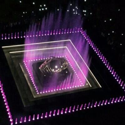 China Interactive LED Marble Floor Water Fountain 40m x 40m with 24V RGB Lighting and Multimedia Control for sale