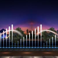 China Stainless Steel 304 Large Dry Outdoor Floor Water Fountain with LED 24V Lighting and 12-Month Warranty for sale