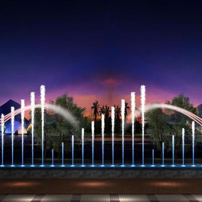China Stainless Steel 304 Large Dry Outdoor Floor Water Fountain with LED 24V Lighting and 12-Month Warranty for sale