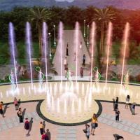 China Multicolored LED Stainless Net Dry Floor Fountain with 24V RGB Lighting and 12-Month Warranty for sale