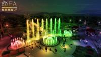 China Multicolored LED Stainless Net Dry Floor Fountain with 24V RGB Lighting and 12-Month Warranty for sale