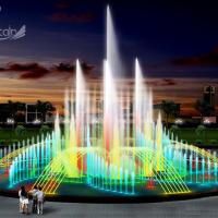 China Program Control Dancing Water Fountain with RGB LED Lighting 24V-36W and Stainless Steel 304 Construction for sale