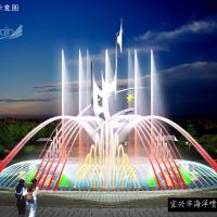 China Program Control Dancing Water Fountain with RGB LED Lighting 24V-36W and Stainless Steel 304 Construction for sale