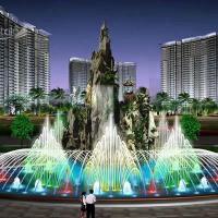 China Hotel Large Water Jet Fountain with Music Control System - Stainless Steel 304, 220V/380V, LED Lighting for sale
