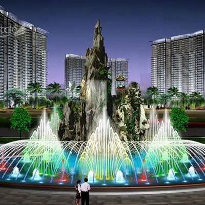 China Hotel Large Water Jet Fountain with Music Control System - Stainless Steel 304, 220V/380V, LED Lighting for sale