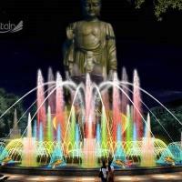 China Hotel Large Water Jet Fountain with Music Control System - Stainless Steel 304, 220V/380V, LED Lighting for sale