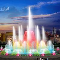China Hotel Large Water Jet Fountain with Music Control System - Stainless Steel 304, 220V/380V, LED Lighting for sale