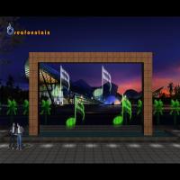 China Digital Water Curtain Fountain System with LED 24V Lighting and Stainless Steel 304 Construction for Custom Installations for sale