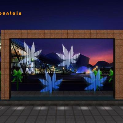 China Digital Water Curtain Fountain with 220V/380V Voltage and Custom LED Lighting 24V-36W for Indoor/Outdoor Installations for sale